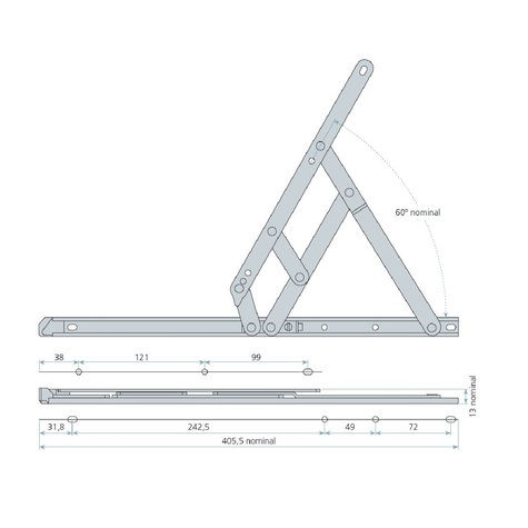 STAY FRICTION 4 BAR AWNING BRISTOL PLUS STAINLESS STEEL 16' | Schlegel ...