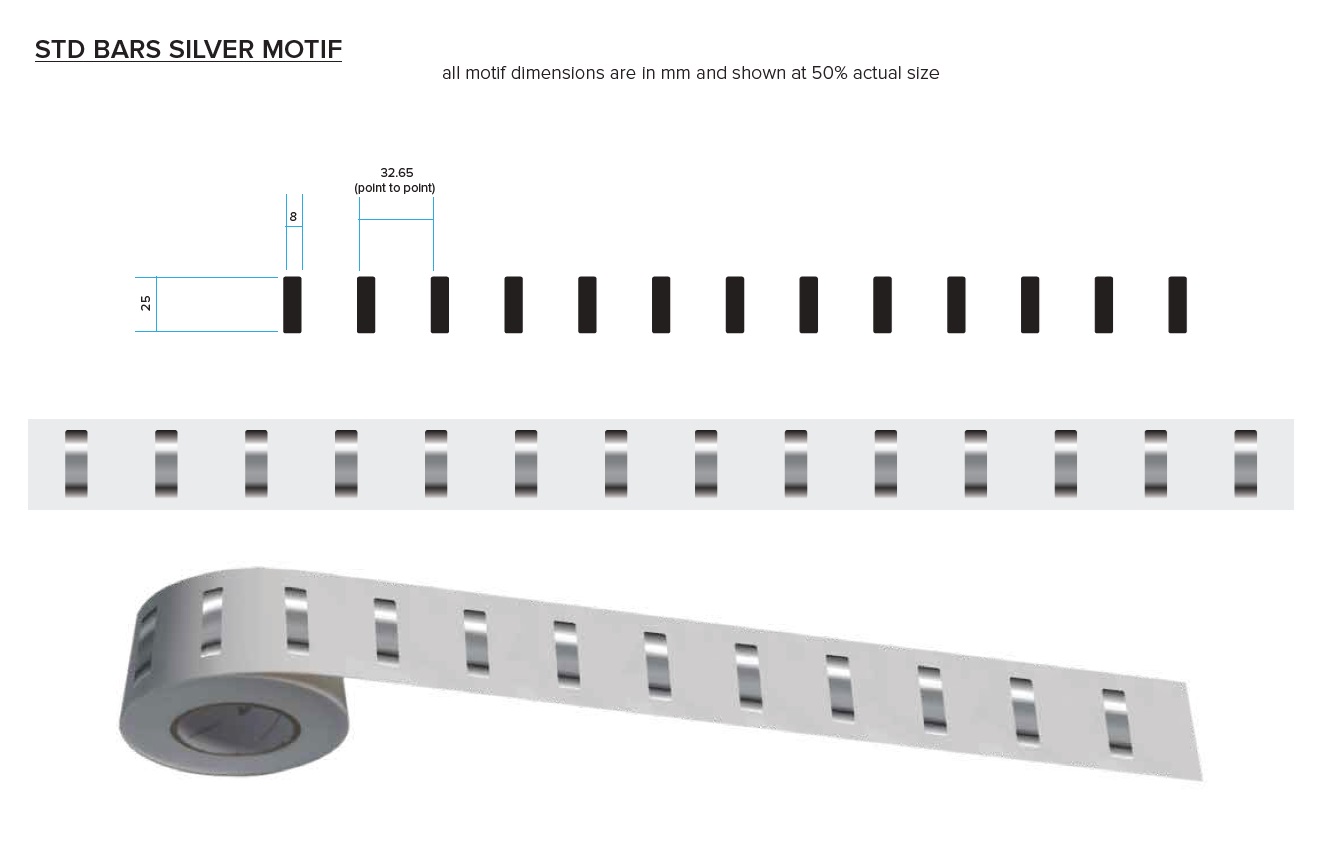 Decal Roll Std Bars Silver 10M Roll Silver | Lincoln Sentry