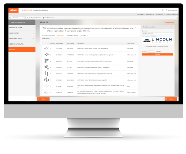 Blum Product Configurator | Lincoln Sentry